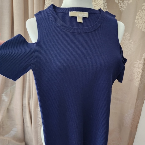 Michael Kors | Tops | Michael Kors Navy Blue Cold Shoulder Top | Poshmark